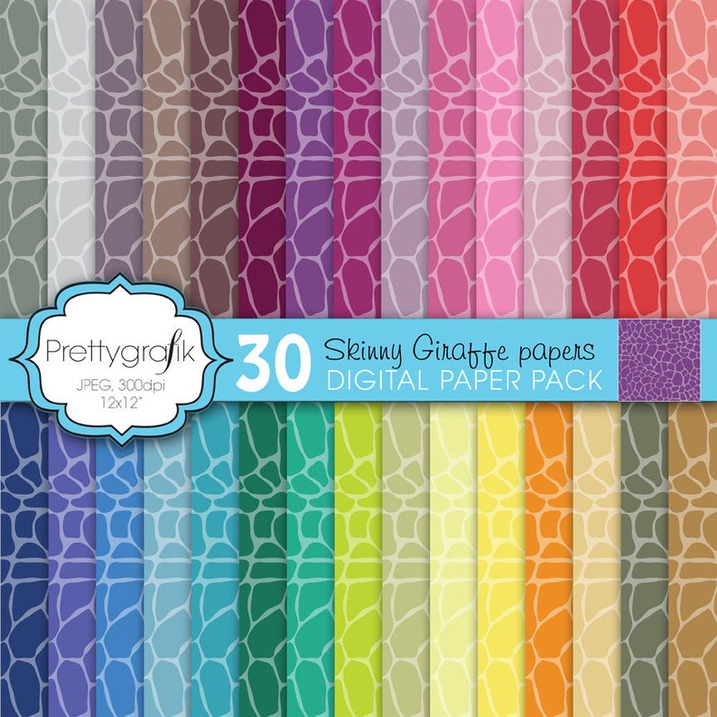 Giraffe Animal Print Digital Paper Commercial Use Scrapbook - Etsy