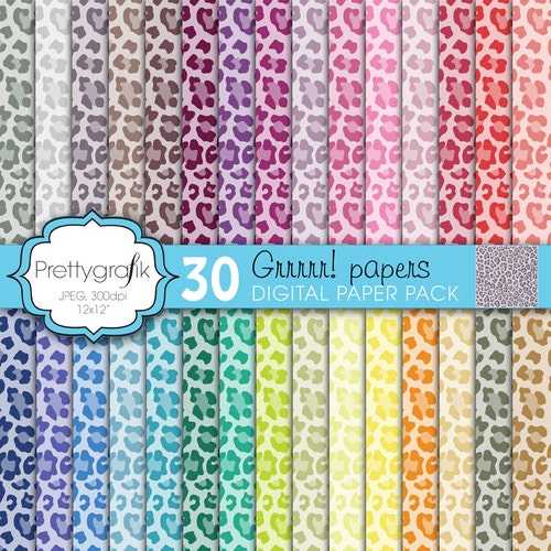 Animal Print Digital Paper Zebra Leopard Tiger Giraffe - Etsy