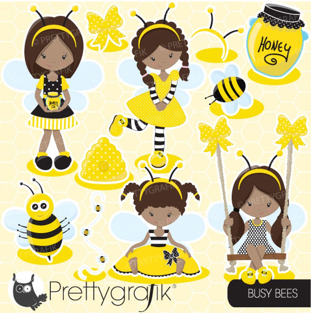 Busy Bee Girl Clipart for Scrapbooking, Commercial Use, Vector Graphics ...