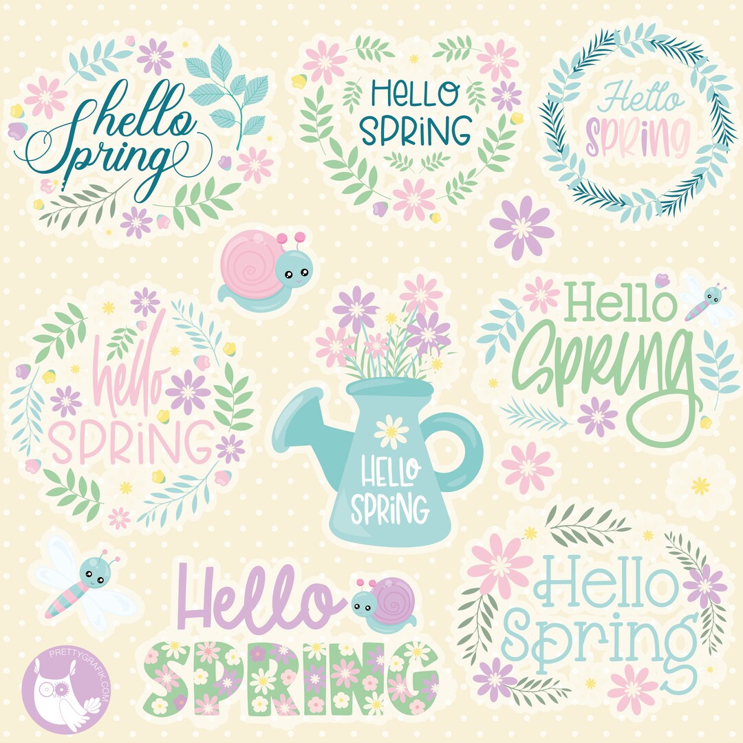 Hello Spring, Clipart, Clipart Commercial Use, Vector Graphics, Clip ...