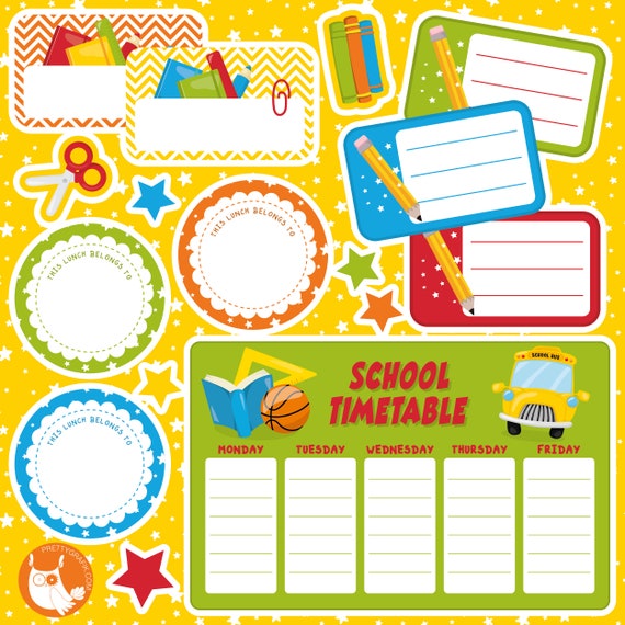 Back to School Labels Boys, clipart, clipart commercial use, vector ...