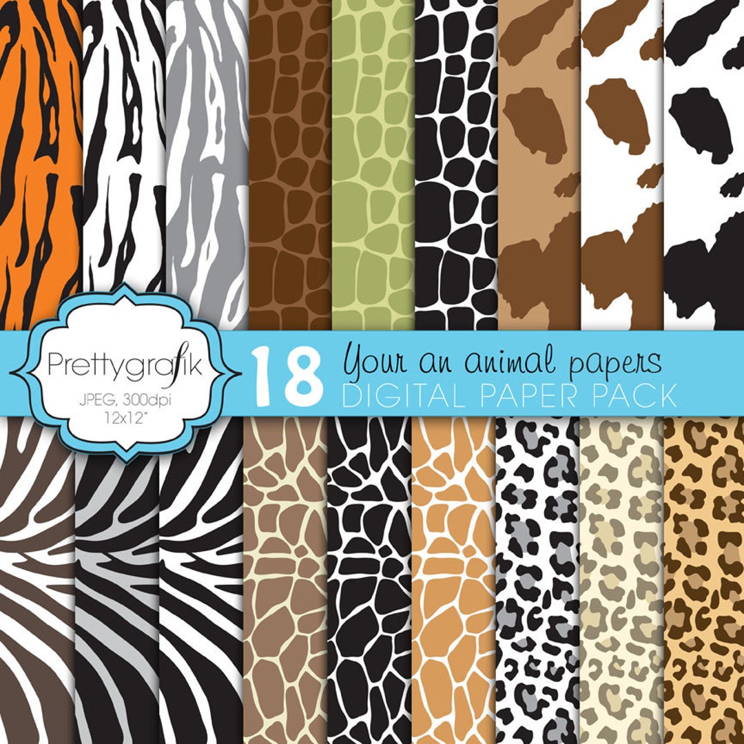 Animal Print Digital Paper, Commercial Use, Scrapbook Patterns ...