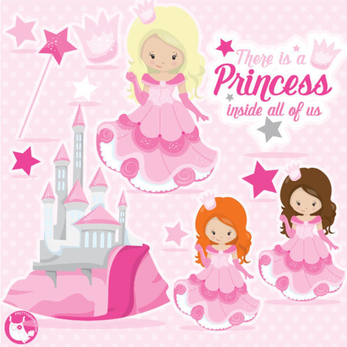 Fairytale Princess Clipart for Scrapbooking Commercial Use - Etsy
