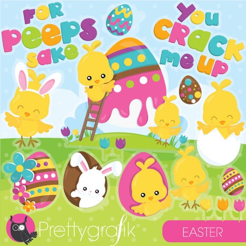 Easter Clipart Commercial Use Easter Bunny Vector Graphics - Etsy
