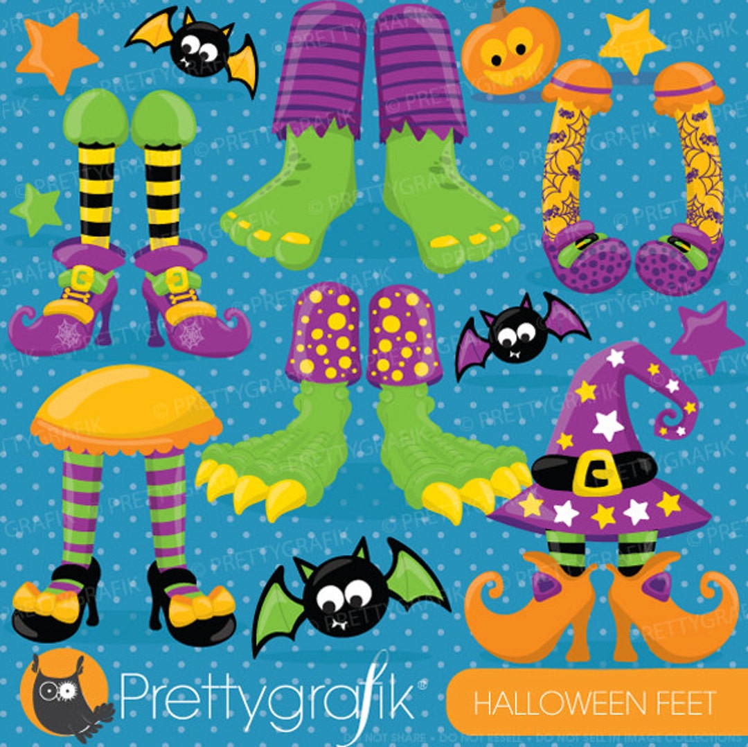 Halloween Feet Clipart Commercial Use Vector Graphics - Etsy Canada