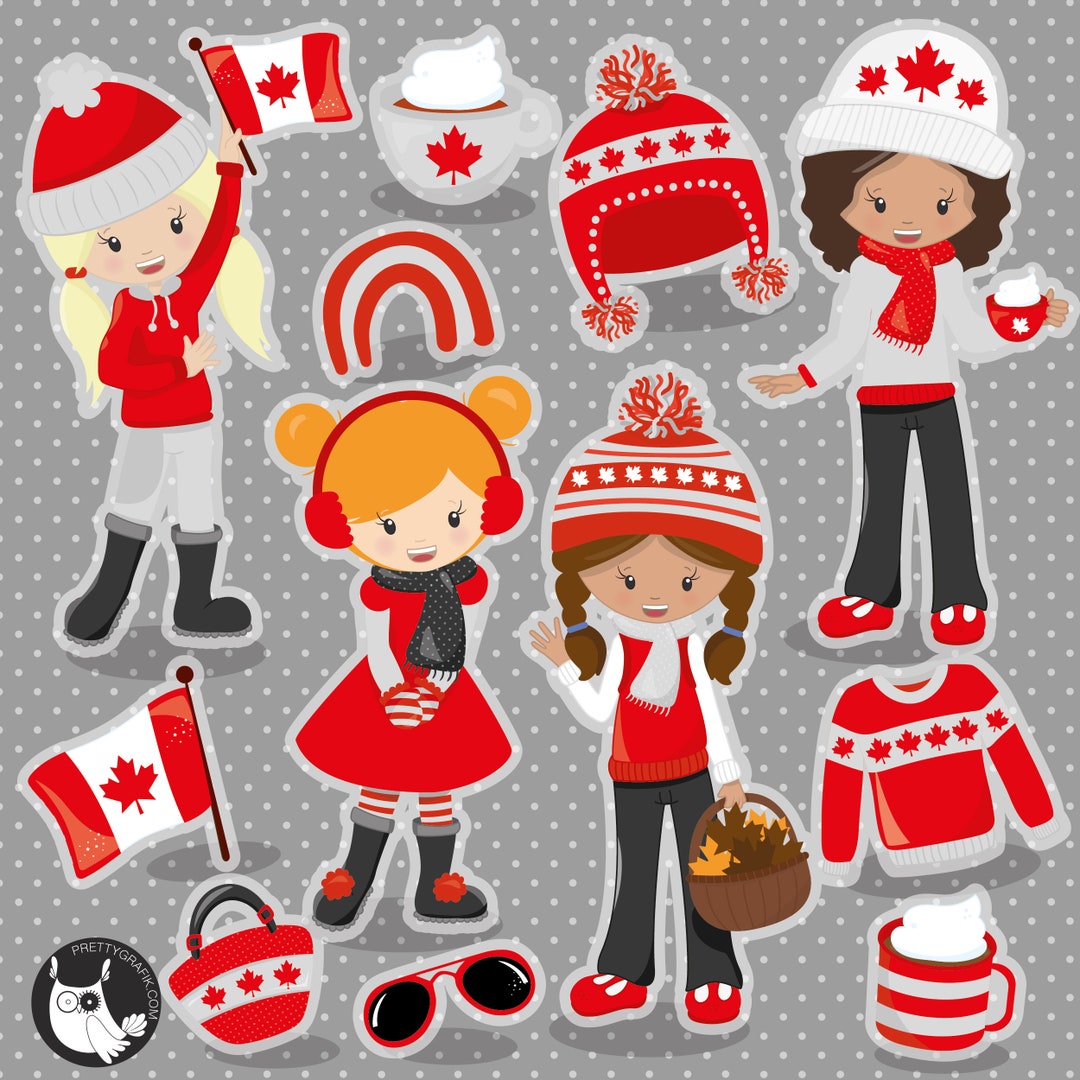Canada Day Girls, Clipart, Clipart Commercial Use, Vector Graphics ...