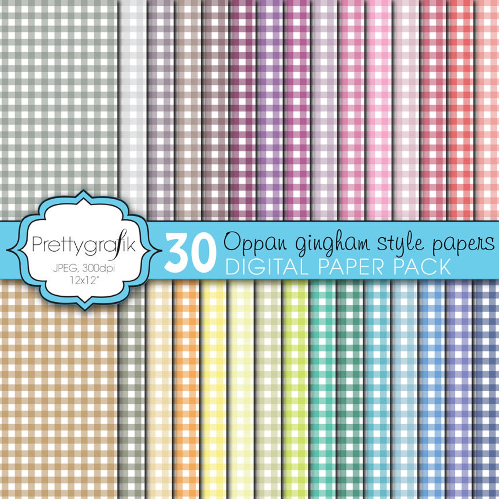Gingham Digital Paper Commercial Use Scrapbook Patterns - Etsy