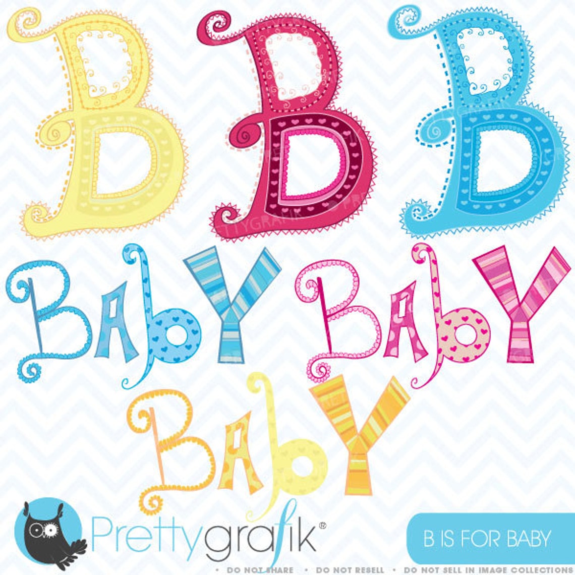 Baby Alphabet Letter Art Commercial Use Vector Graphics - Etsy