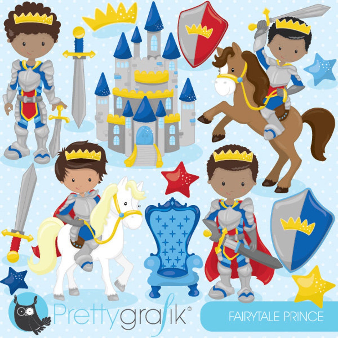 Fairytale Prince Clipart for Scrapbooking, Knight Clipart Commercial ...
