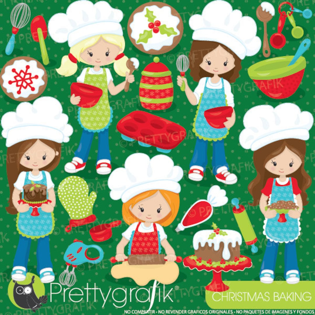 Christmas Baking Characters Clipart Commercial Use Vector - Etsy