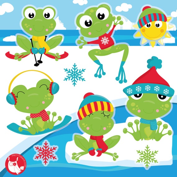Winter Frog, clipart, clipart commercial use, vector graphics, clip art ...