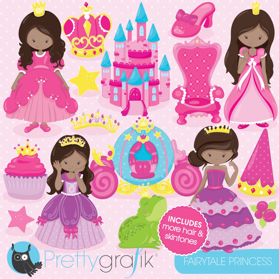Fairytale Princess Clipart for Scrapbooking, Commercial Use, Vector ...