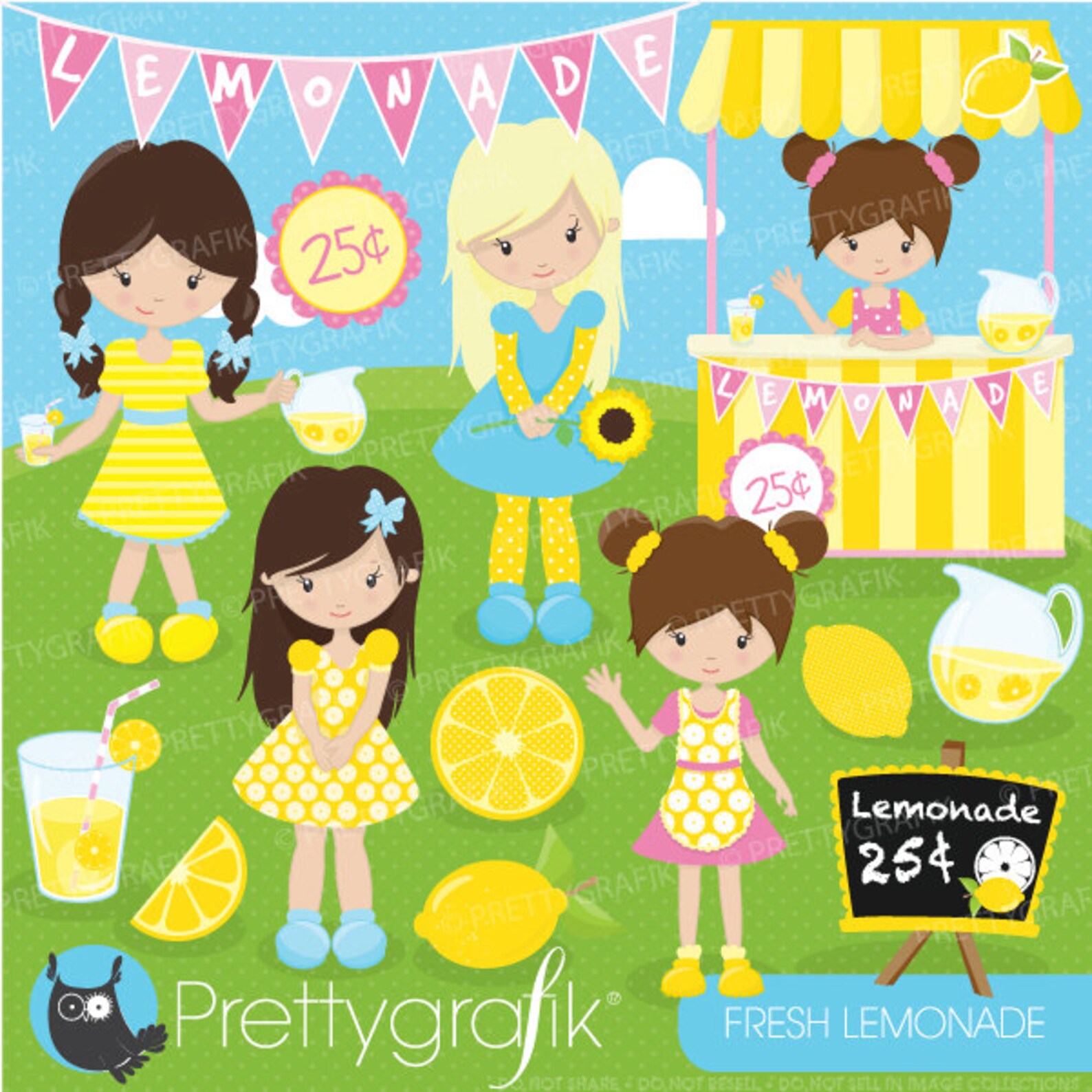Lemonade Stand Clipart Commercial Use Vector Graphics - Etsy