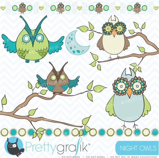 Owl Clipart Commercial Use Vector Graphics Digital Clip Art - Etsy
