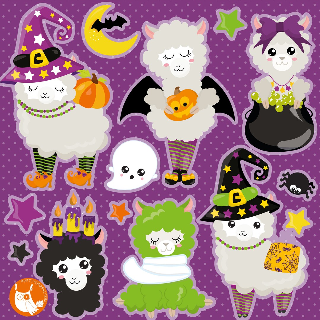Halloween Llama, Clipart, Clipart Commercial Use, Vector Graphics, Clip ...