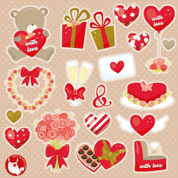 Valentine Gift, clipart, clipart commercial use, vector graphics, clip ...