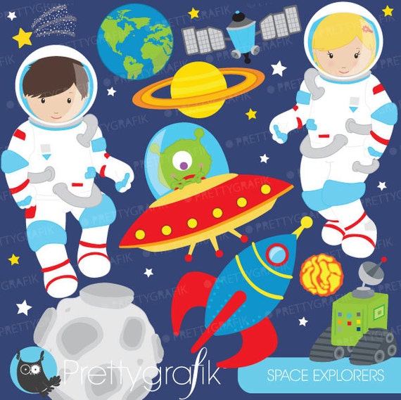 Astronaut in space clipart commercial use, vector graphics, digital ...