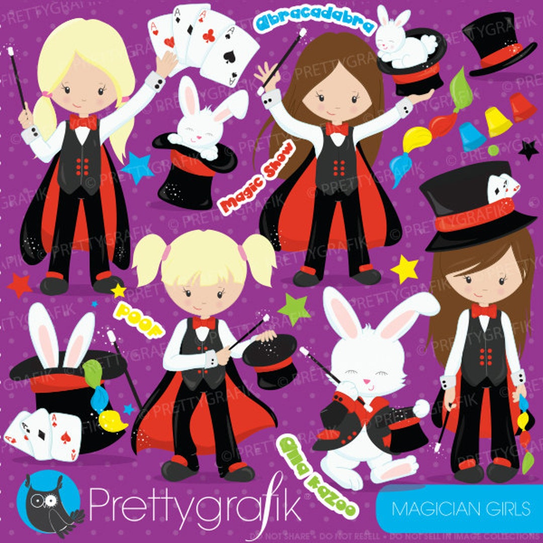 Magician Girl Clipart Commercial Use,magic Clipart, Magic Show Vector ...