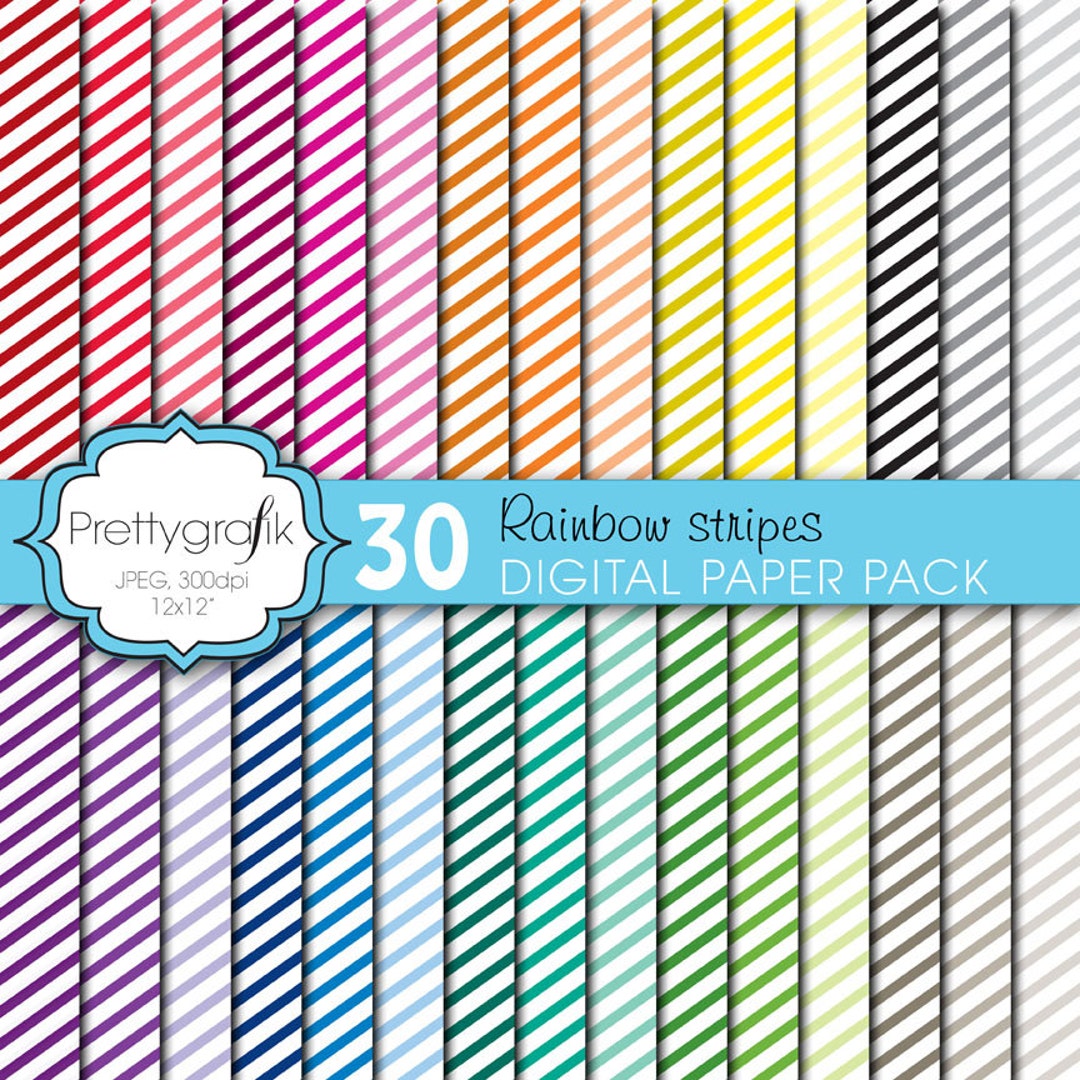Mini Stripes Digital Paper, Commercial Use, Scrapbook Patterns ...