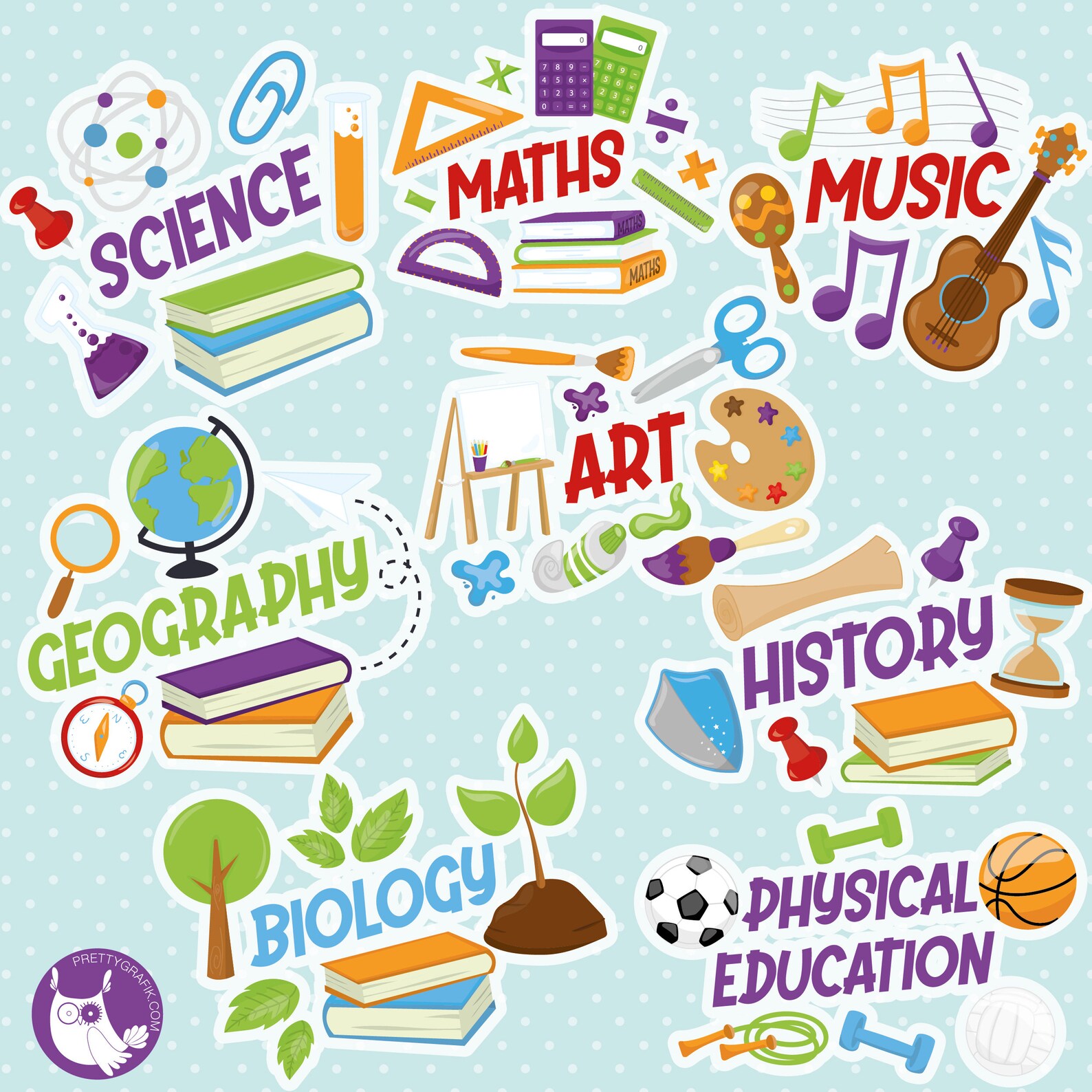 School Subjects, Clipart, Clipart Commercial Use, Vector Graphics, Clip ...