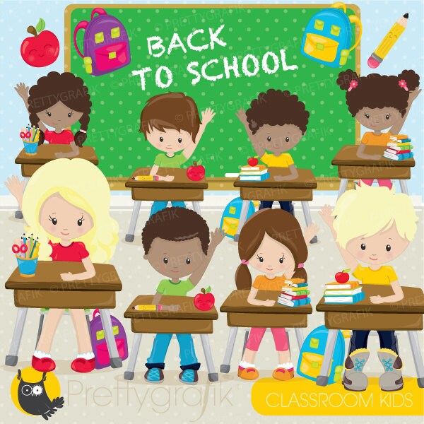 Kids Playing In Classroom Clipart