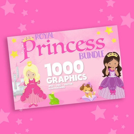 Royal Princess bundle graphic set, love clipart commercial use ...