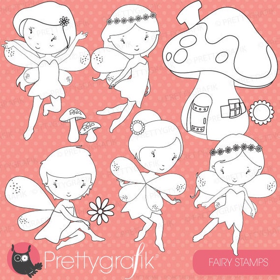 fairy digital stamp commercial use, vector graphics, digital stamp ...