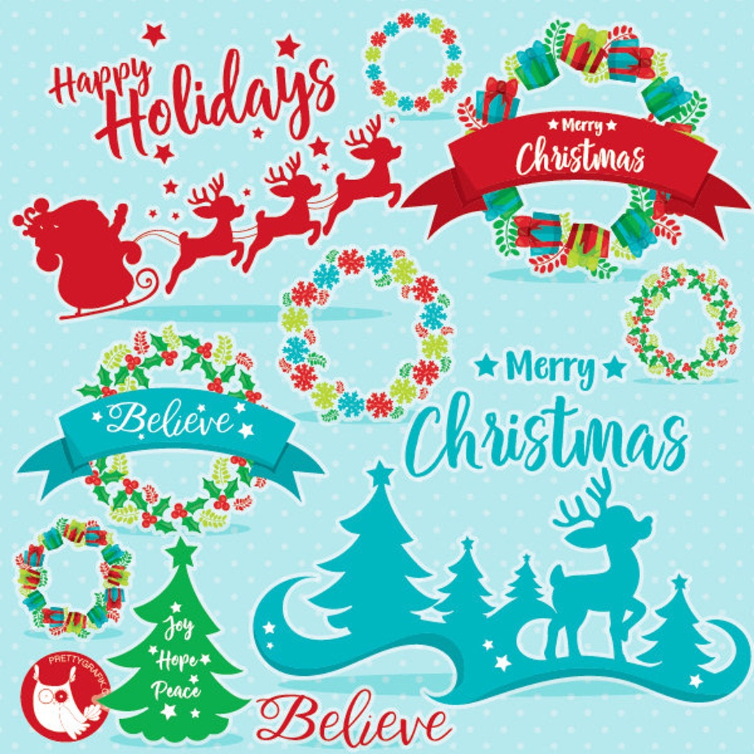 Christmas Clipart Commercial Use Christmas Silhouette - Etsy