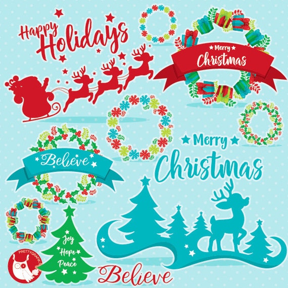 Christmas clipart commercial use, Christmas silhouette clipart, holiday ...