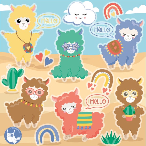 Hello Llama, clipart, clipart commercial use, vector graphics, clip art ...