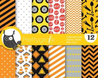 Construction Scrapbook Paper | Etsy