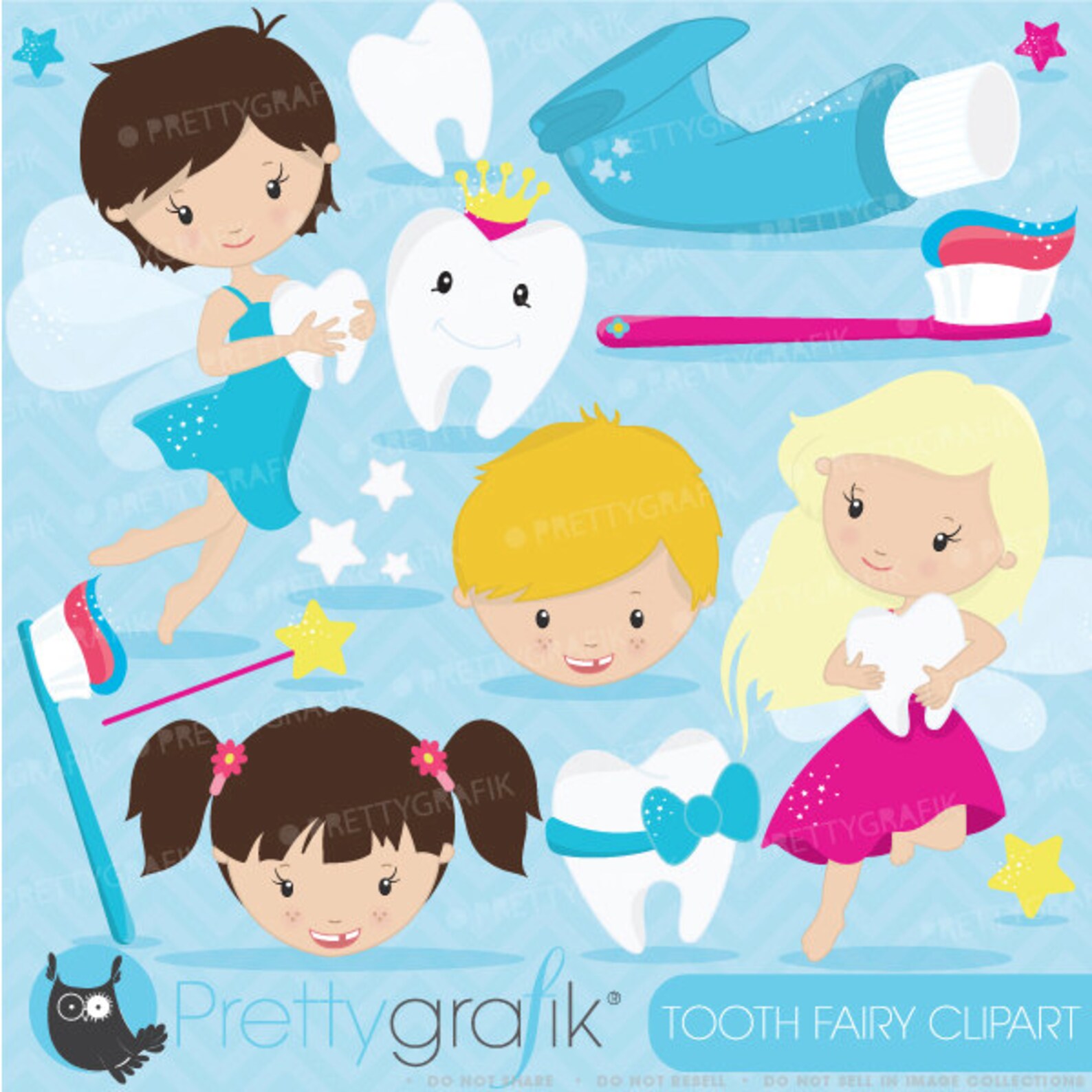 Tooth Fairy Clipart Commercial Use Vector Graphics Digital - Etsy