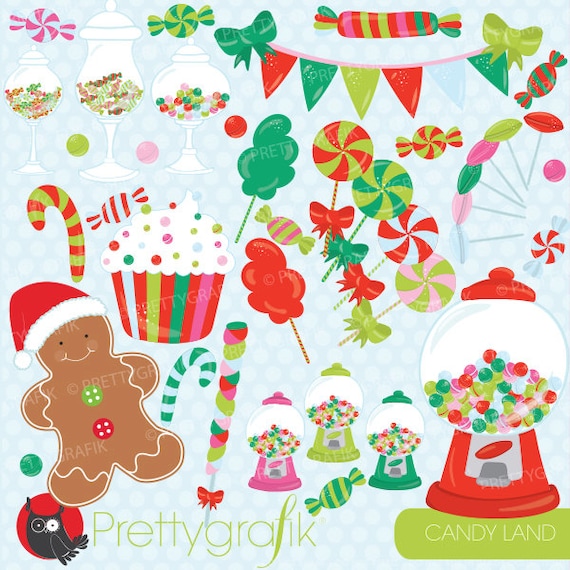 Christmas Candy clipart commercial use, candy land vector graphics ...
