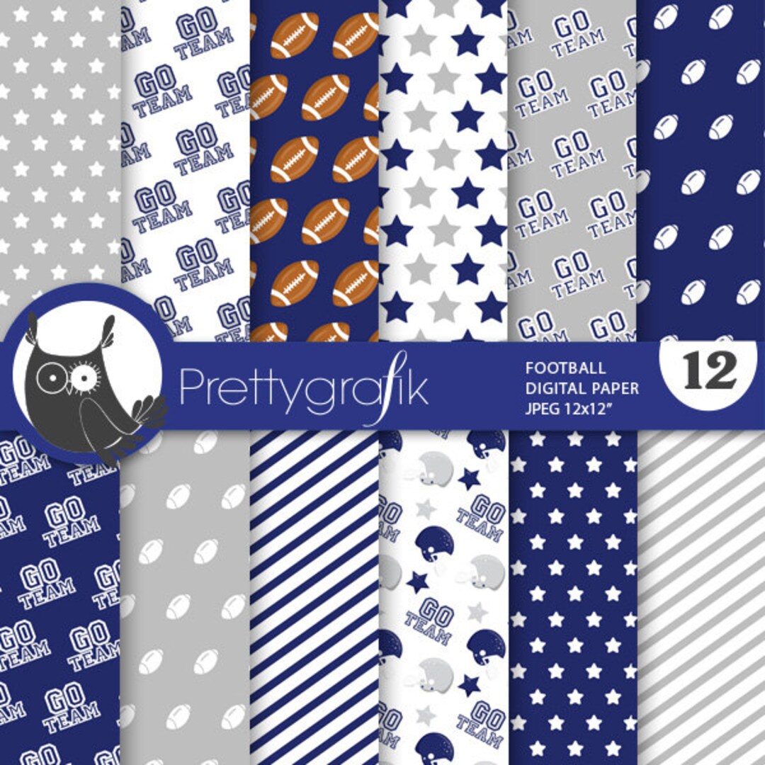 Football Digital Paper, Commercial Use, Scrapbook Patterns, Background ...