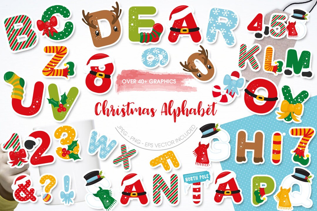 Christmas Alphabet 2, Clipart, Clipart Commercial Use, Vector Graphics ...