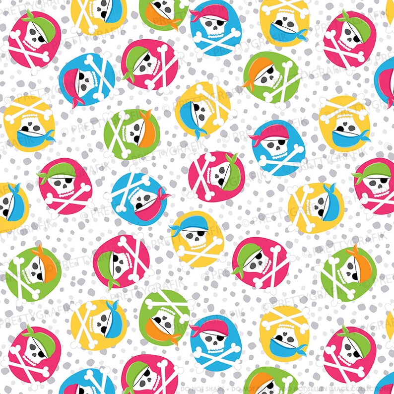 Pirate Girl Digital Paper Commercial Use Scrapbook Papers - Etsy