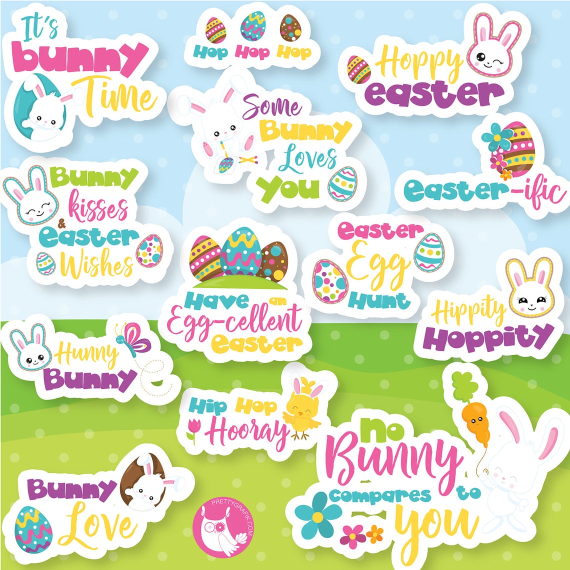 Easter Word Art Clipart Commercial Use Lettering Vector - Etsy