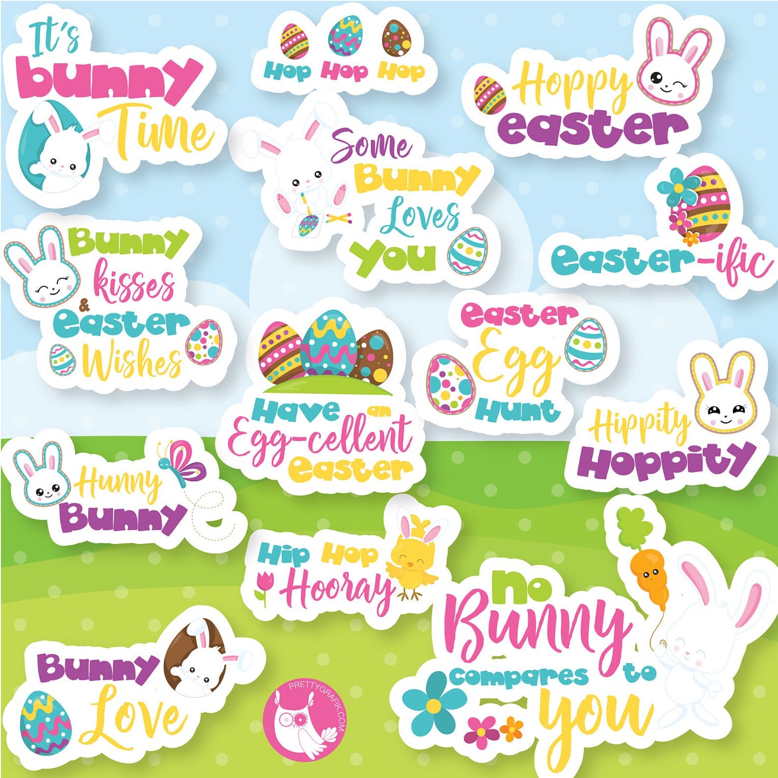Easter Word Art Clipart Commercial Use Lettering Vector - Etsy