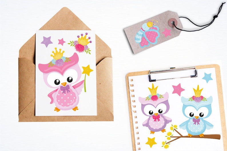 Princess Owl Clipart Clipart Commercial Use Vector - Etsy