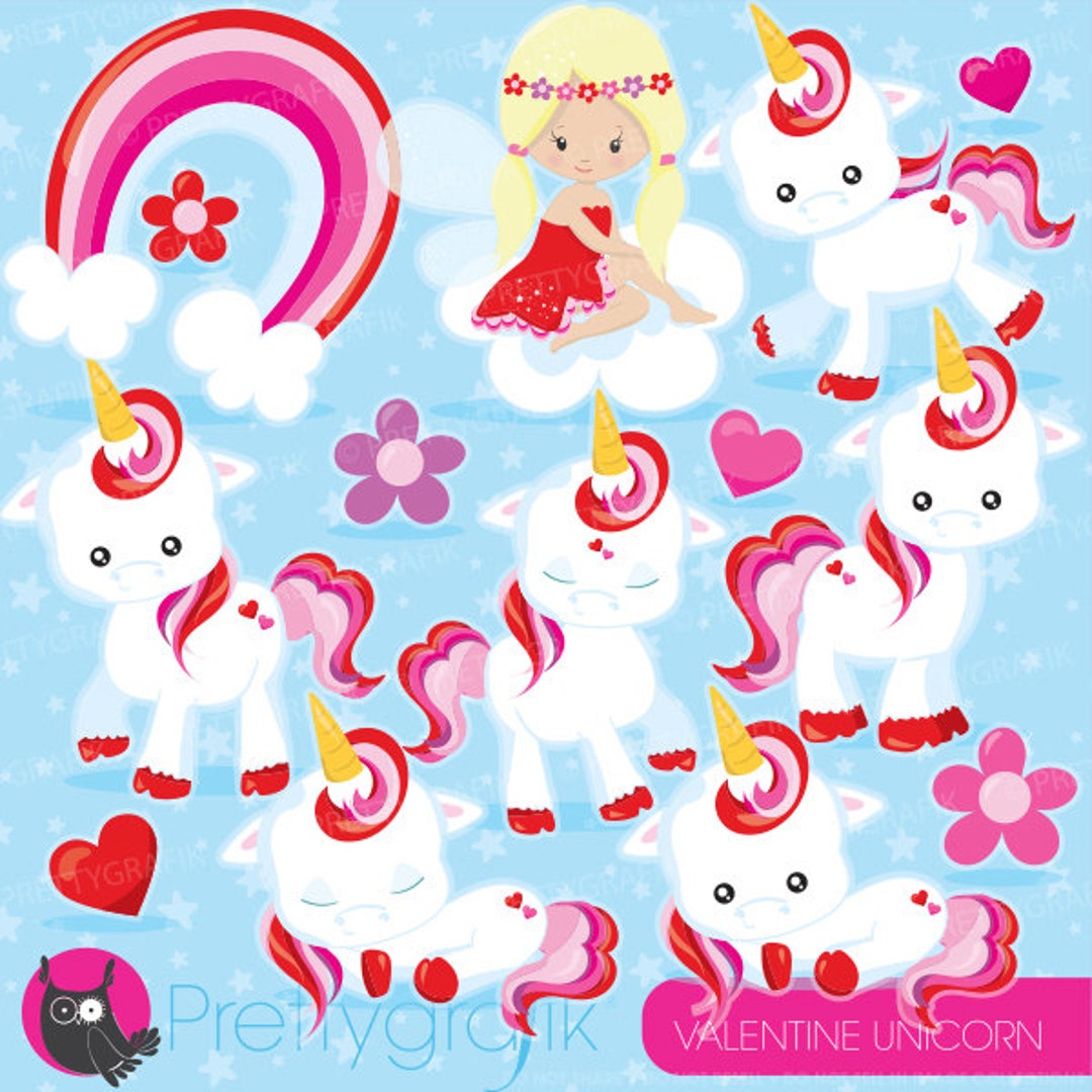 Valentine Unicorn Clipart Commercial Use, Unicorns Vector Graphics ...