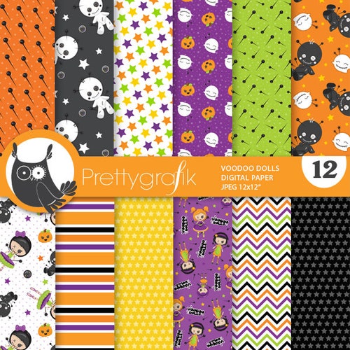 Halloween Digital Papers Commercial Use Scrapbook Paper - Etsy