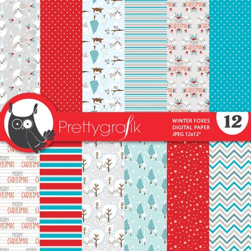Woodland Animals Digital Paper Commercial Use Scrapbook - Etsy