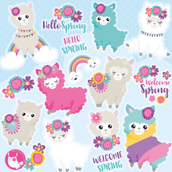 Spring Llama clipart commercial use, st-paddy's vector graphics ...