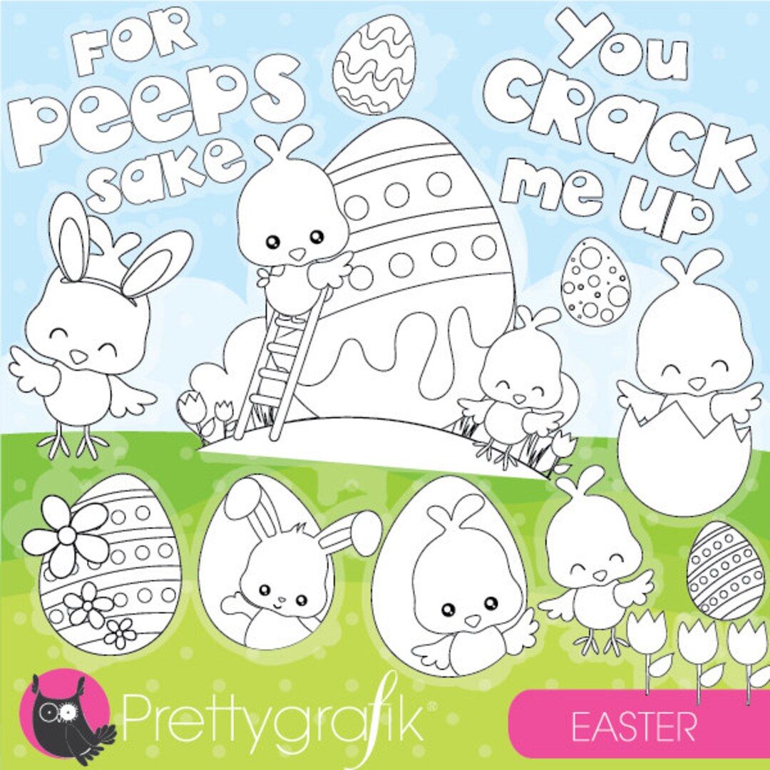 Easter Stamps, Easter Peeps Stamps Commercial Use, Vector Graphics ...