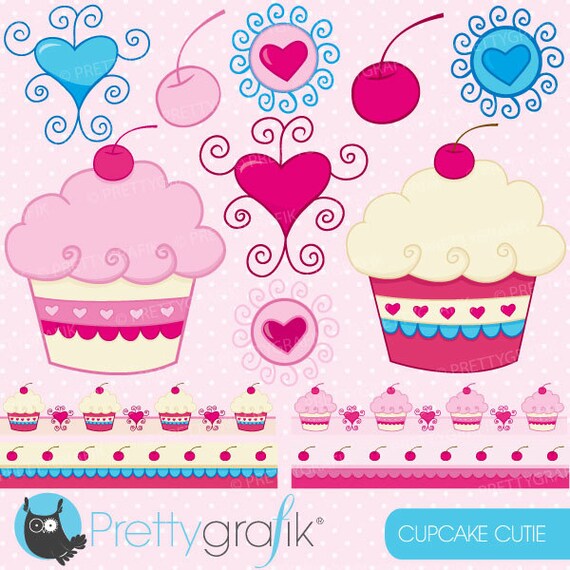 cupcake clipart commercial use, vector graphics, digital clip art ...