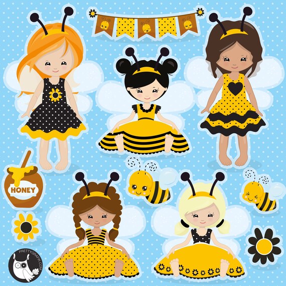 Bee Girls, clipart, clipart commercial use, vector graphics, clip art ...