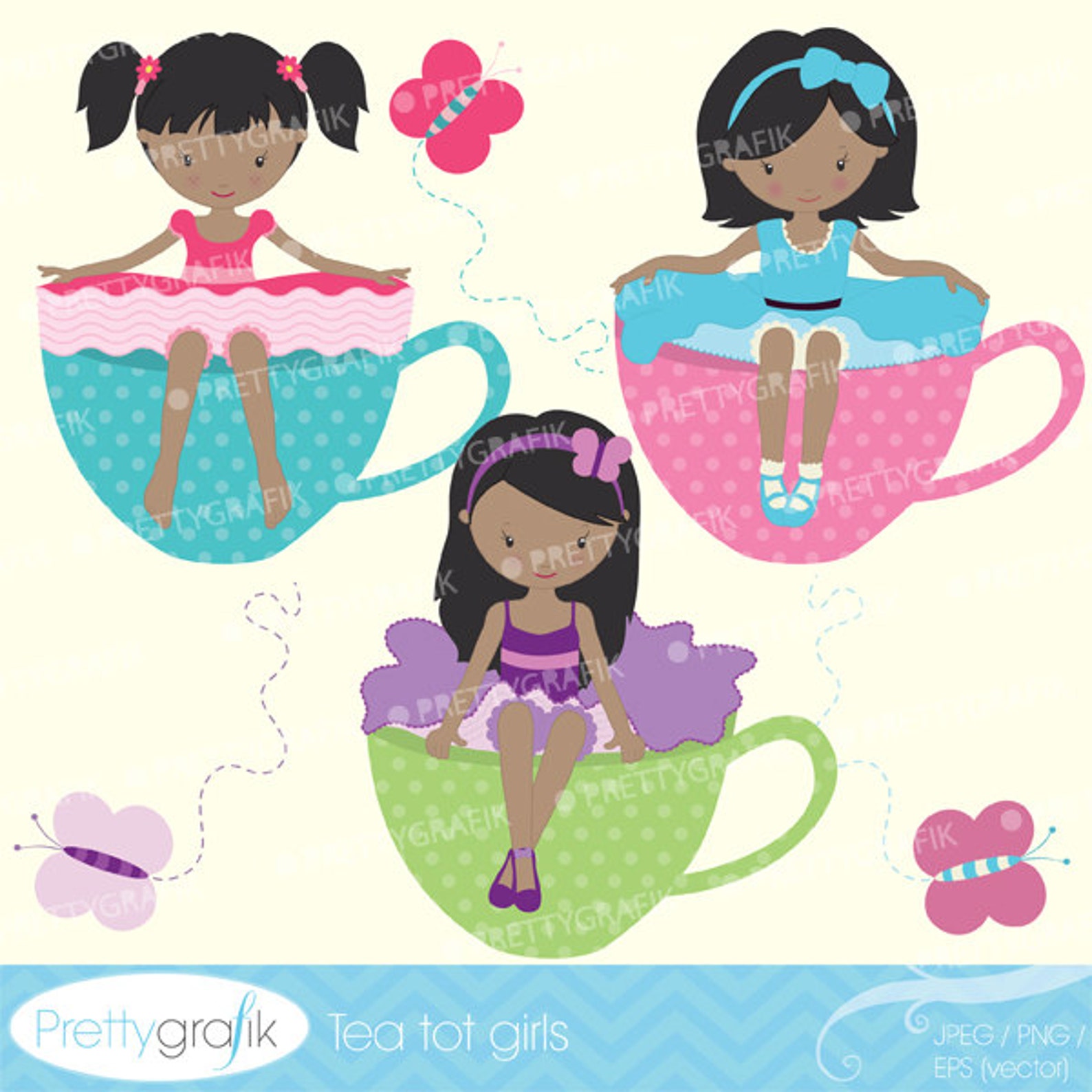 Tea Party Clipart Commercial Use Vector Graphics Digital - Etsy