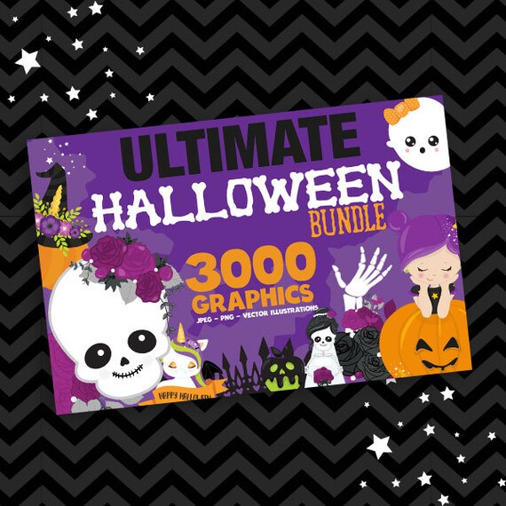 Ultimate Halloween BUNDLE graphic set, Halloween clipart commercial use ...