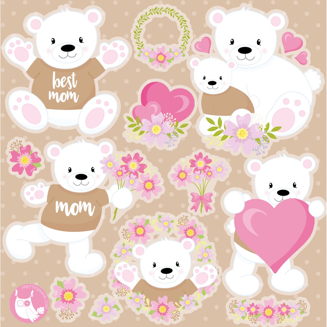 Mother's Day Bear, Clipart, Clipart Commercial Use, Vector Graphics ...