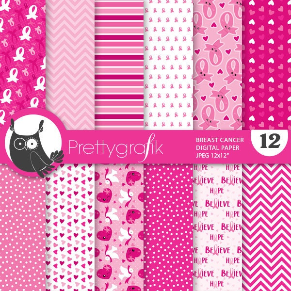 Breast Cancer Digital Paper Patterns Commercial Use - Etsy